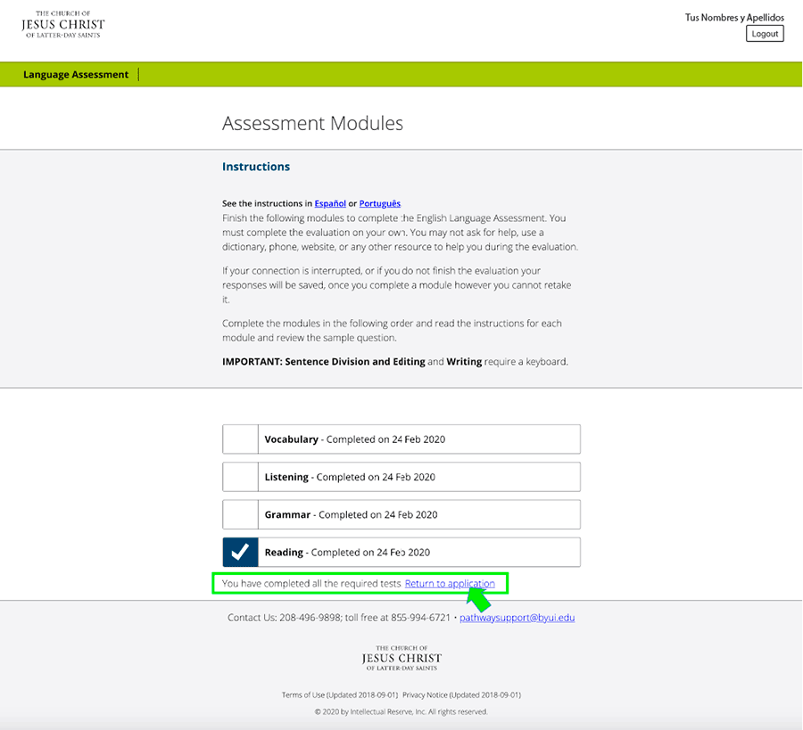 Pathway Assessment – PathwayStudent